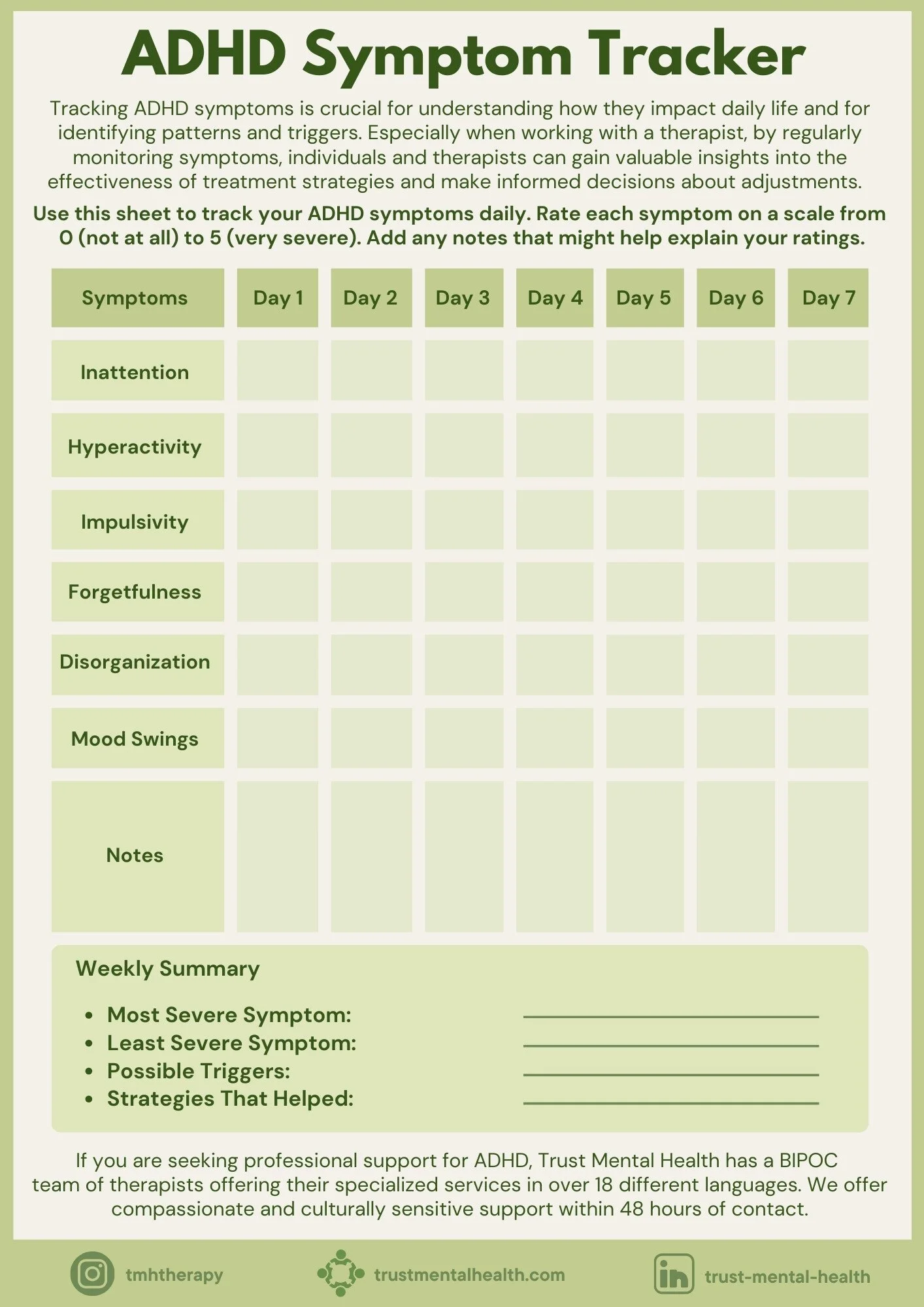 Coping Strategies Worksheets | Trust Mental Health