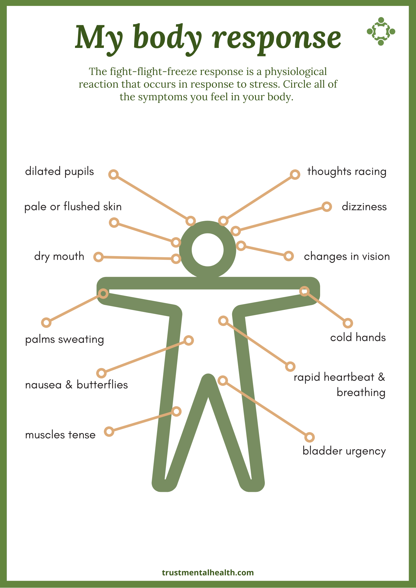 Anxiety and Depression Worksheets | Trust Mental Health