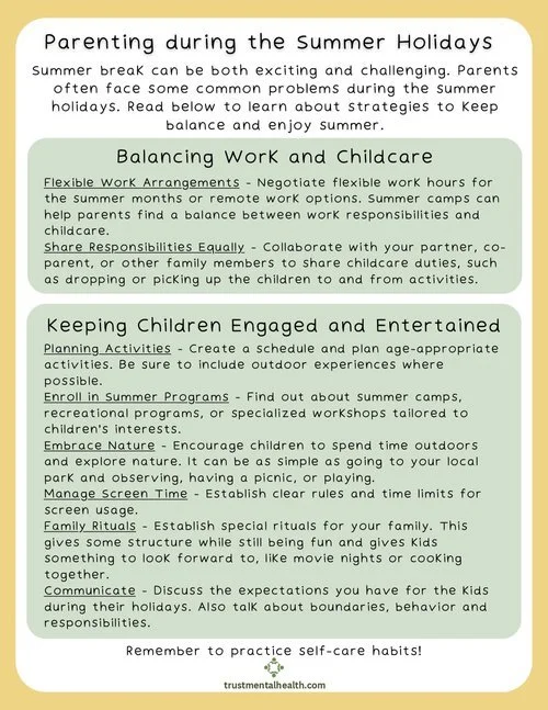 Parenting Worksheets | Therapy Worksheets | Trust Mental Health