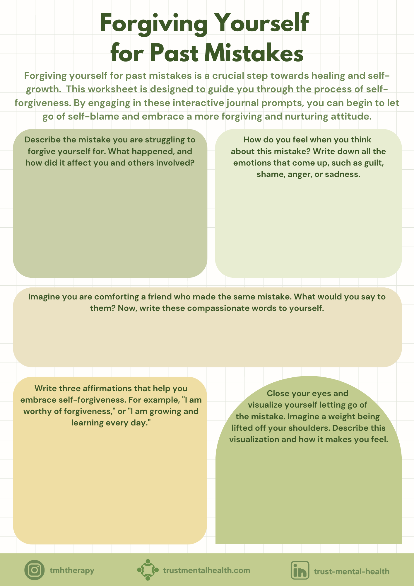 Self-Reflections Worksheets | Trust Mental Health