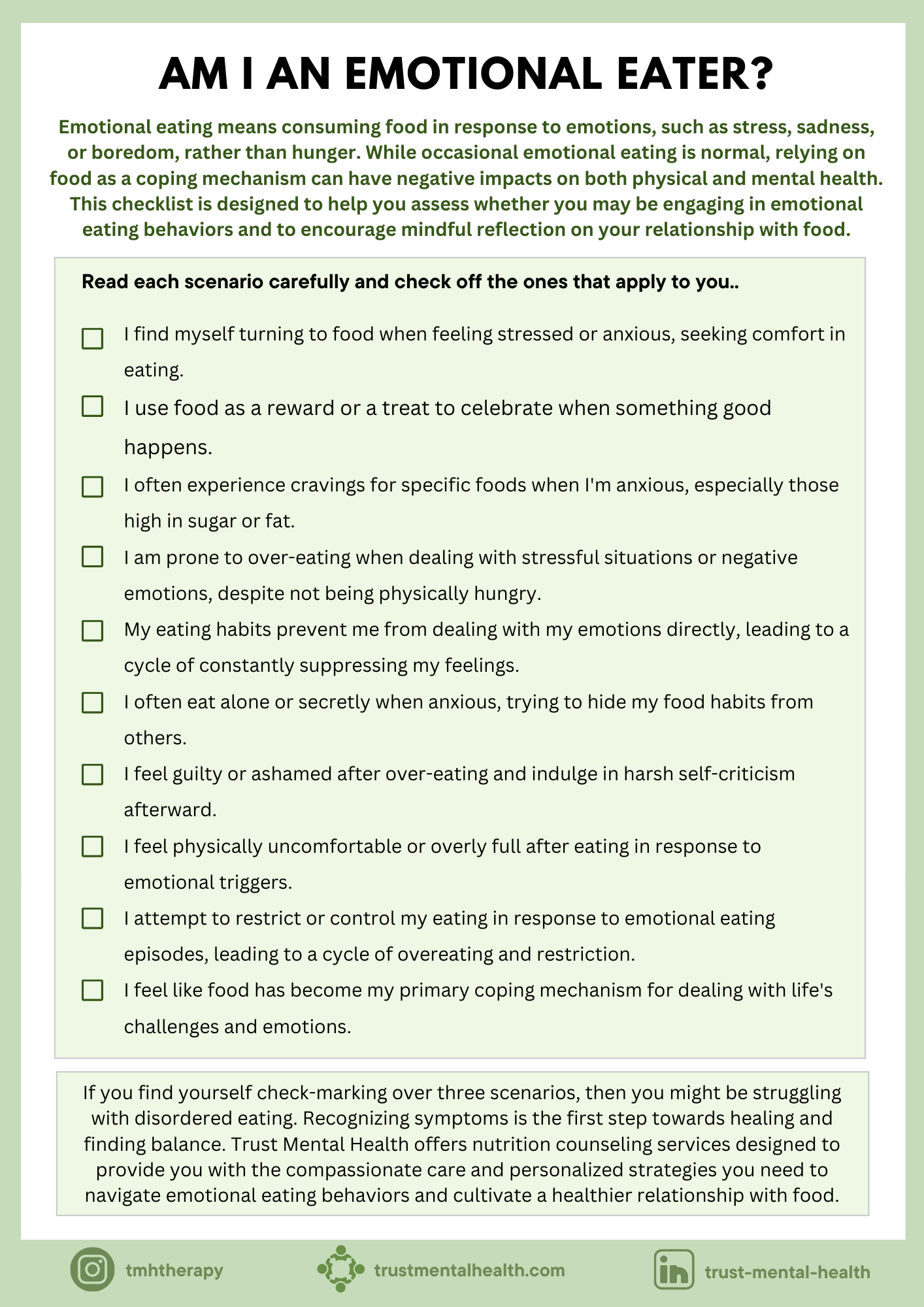 Anxiety and Depression Worksheets | Trust Mental Health