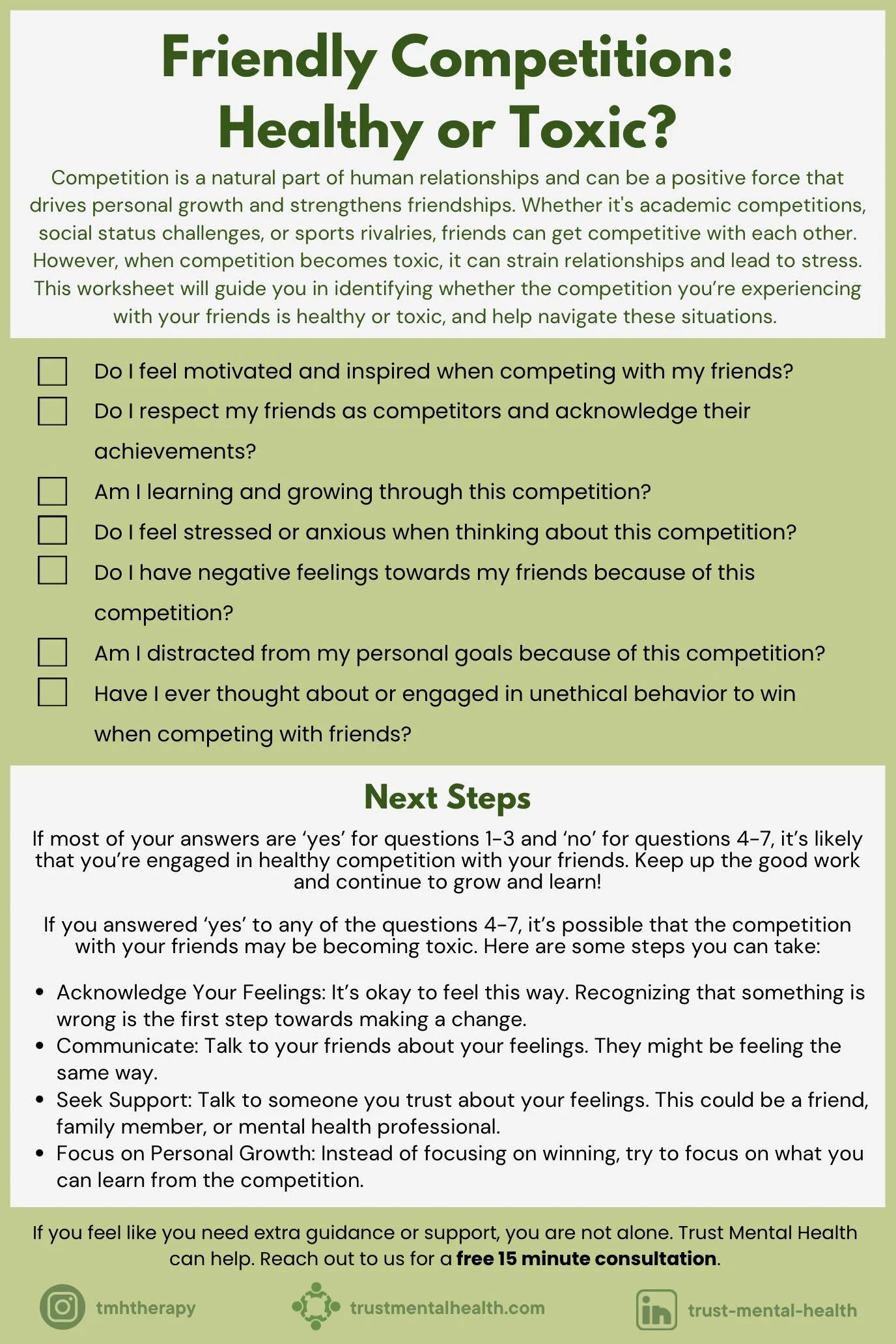 Friendship Worksheets | Trust Mental Health