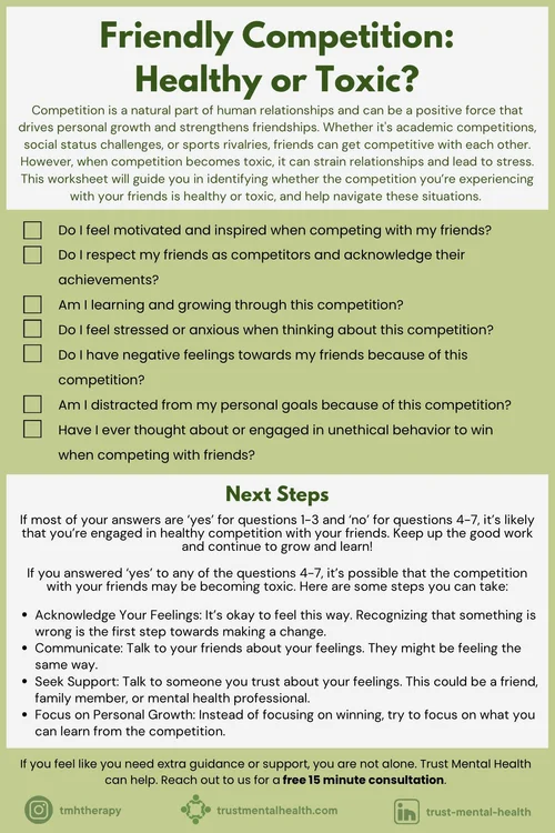 Friendship Worksheets | Trust Mental Health