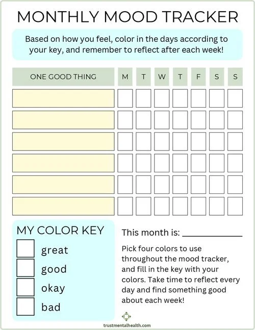 Coping Strategies Worksheets | Trust Mental Health