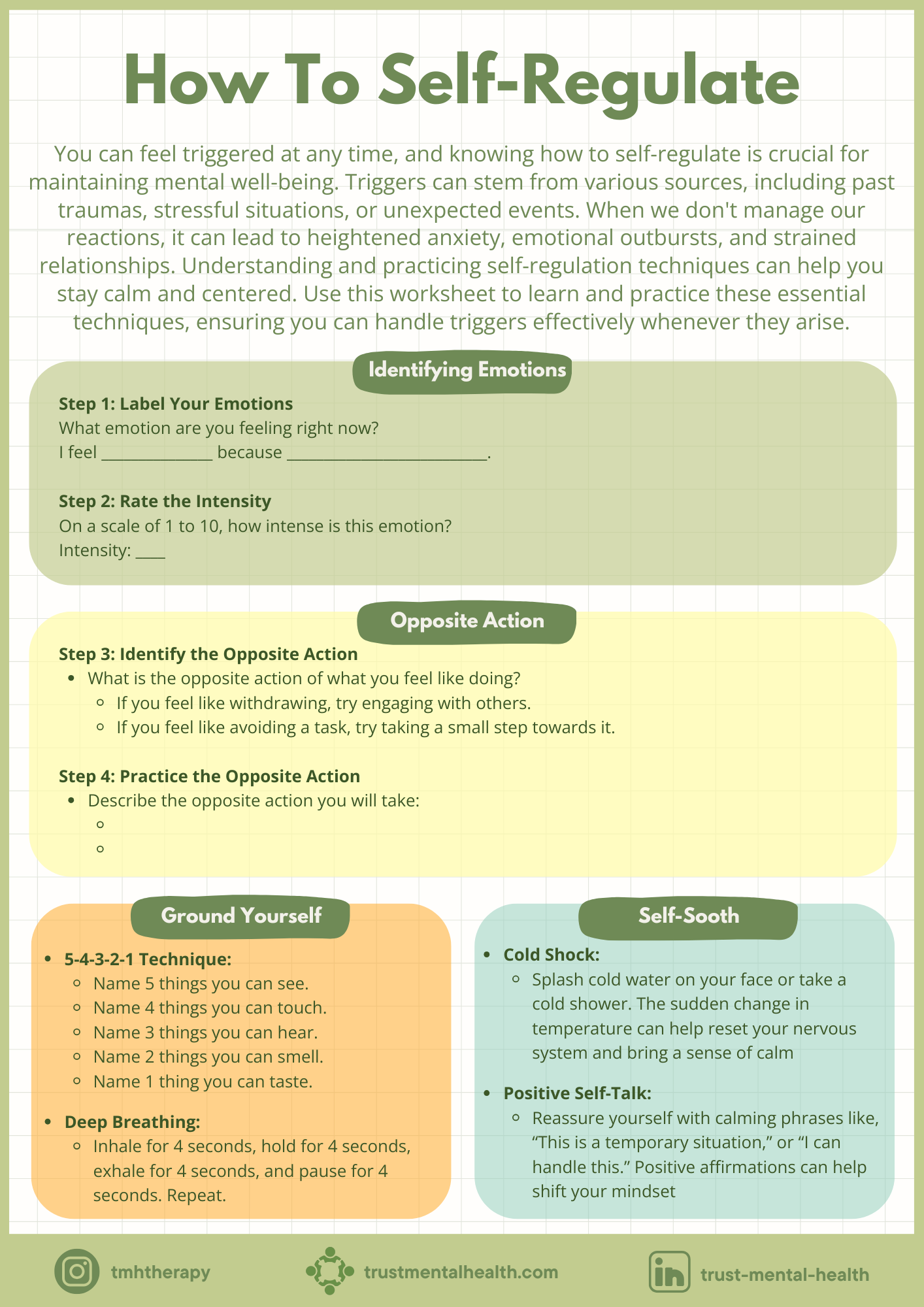 Therapy Worksheets | CBT Worksheets | Trust Mental Health