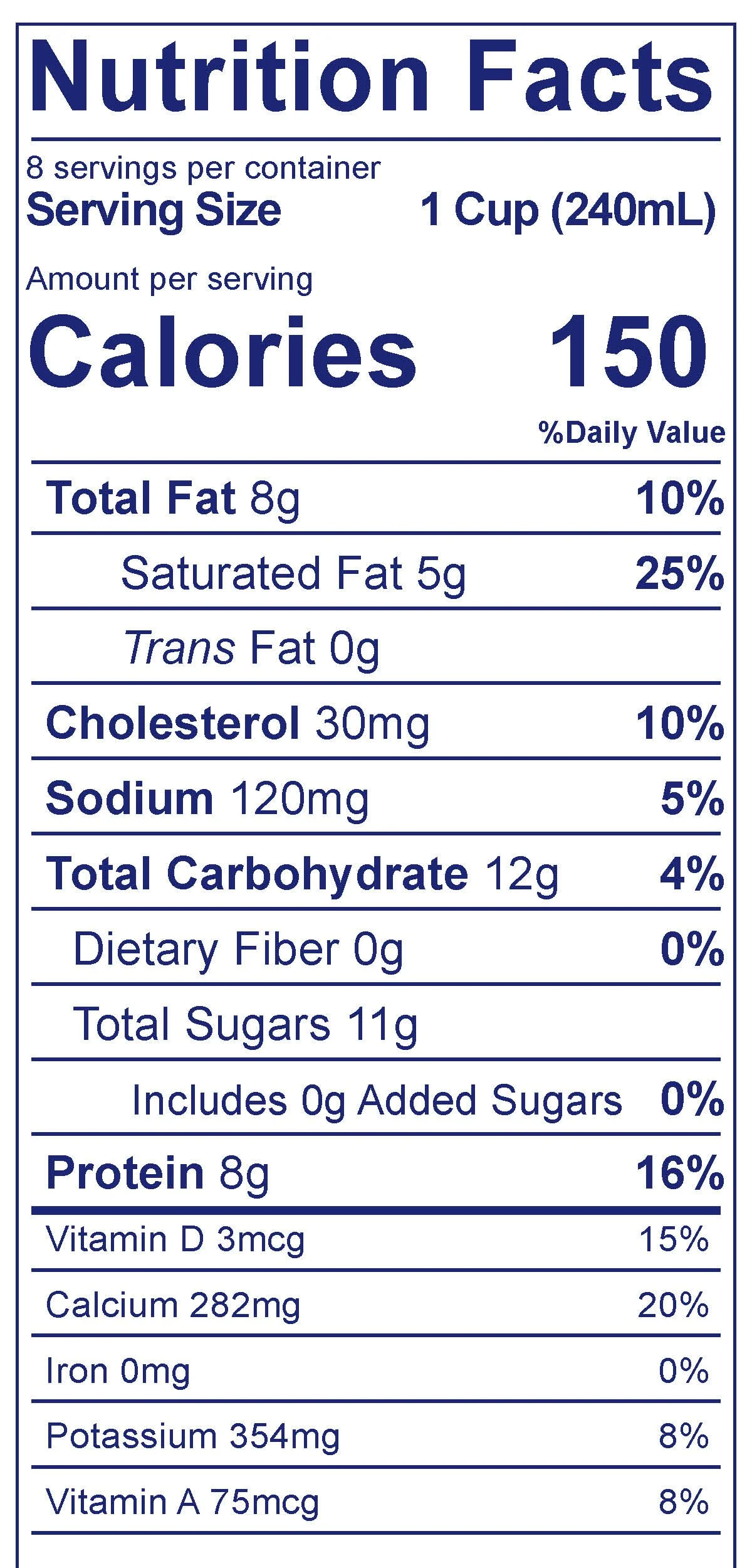 1 Gallon Whole Milk Nutrition Facts
