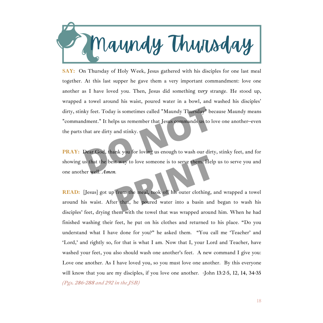 Holy Week Guide — Little Way Chapel