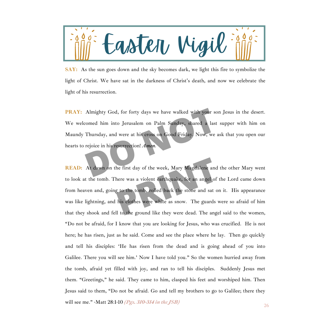 Holy Week Guide — Little Way Chapel