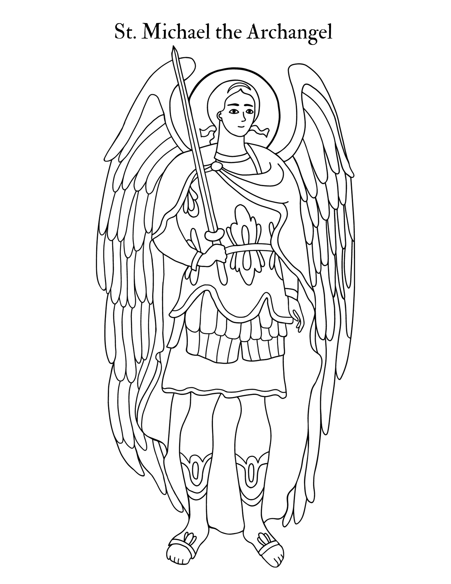 St Michael Drawings Sketch Coloring Page