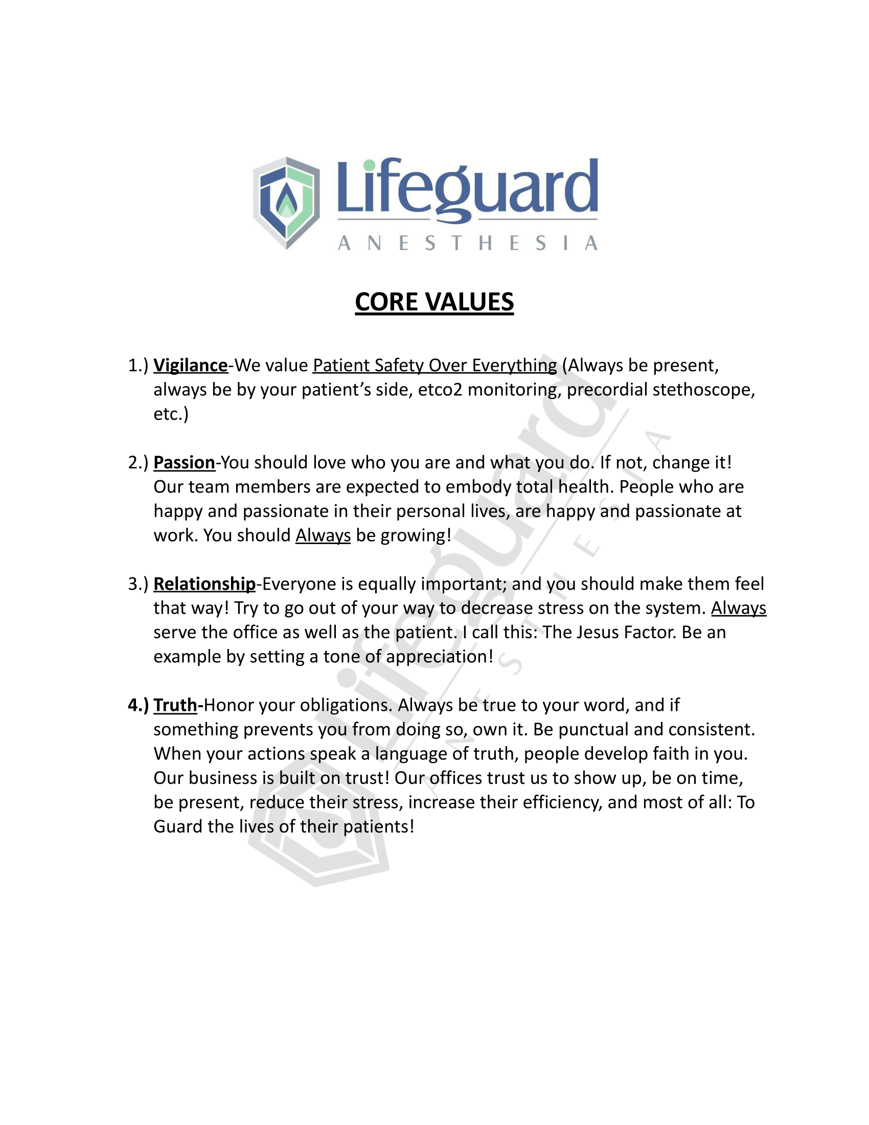 Lifeguard Anesthesia