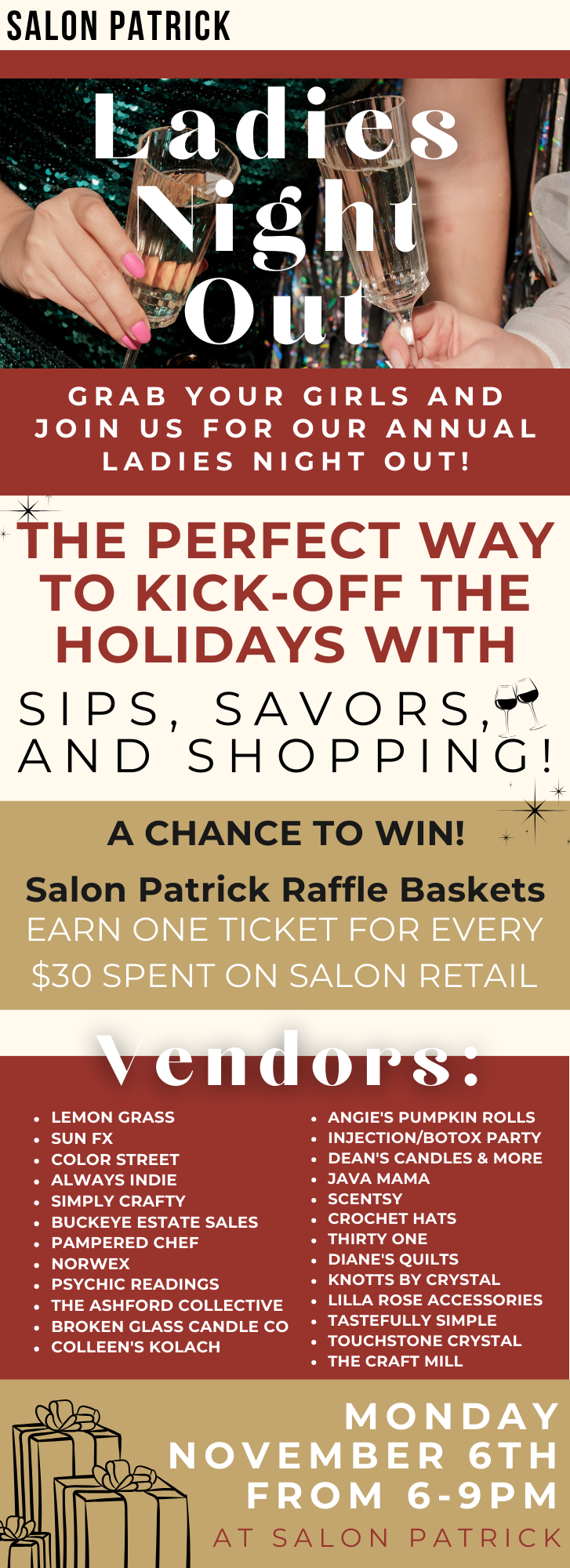 Add it to your calendar, Ladies Night Out is back! — Salon Patrick