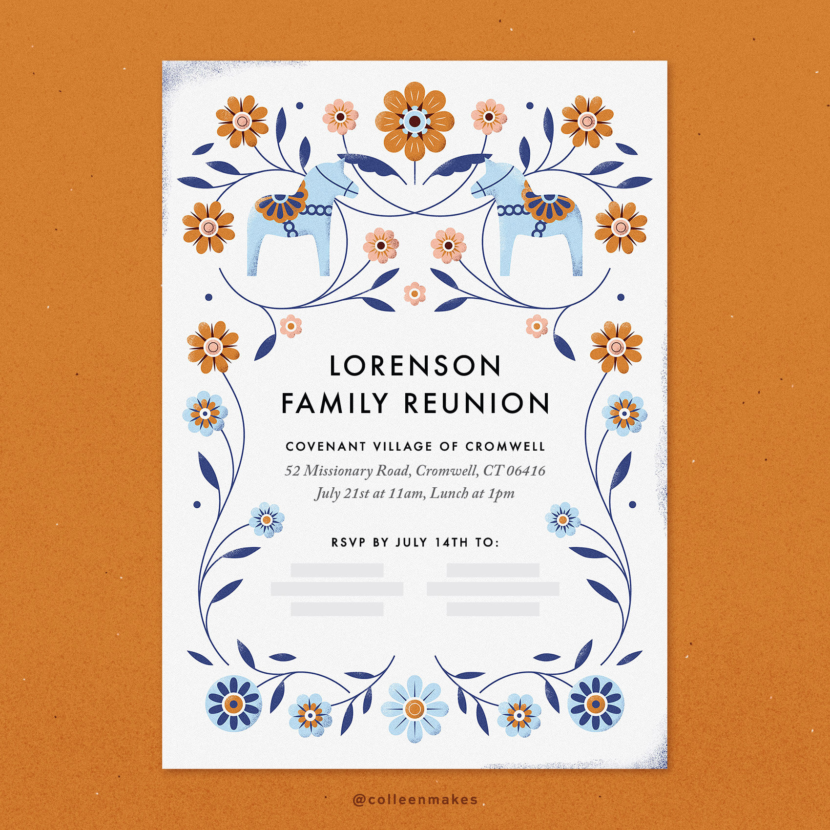 Swedish Reunion Invitation — Colleen Makes