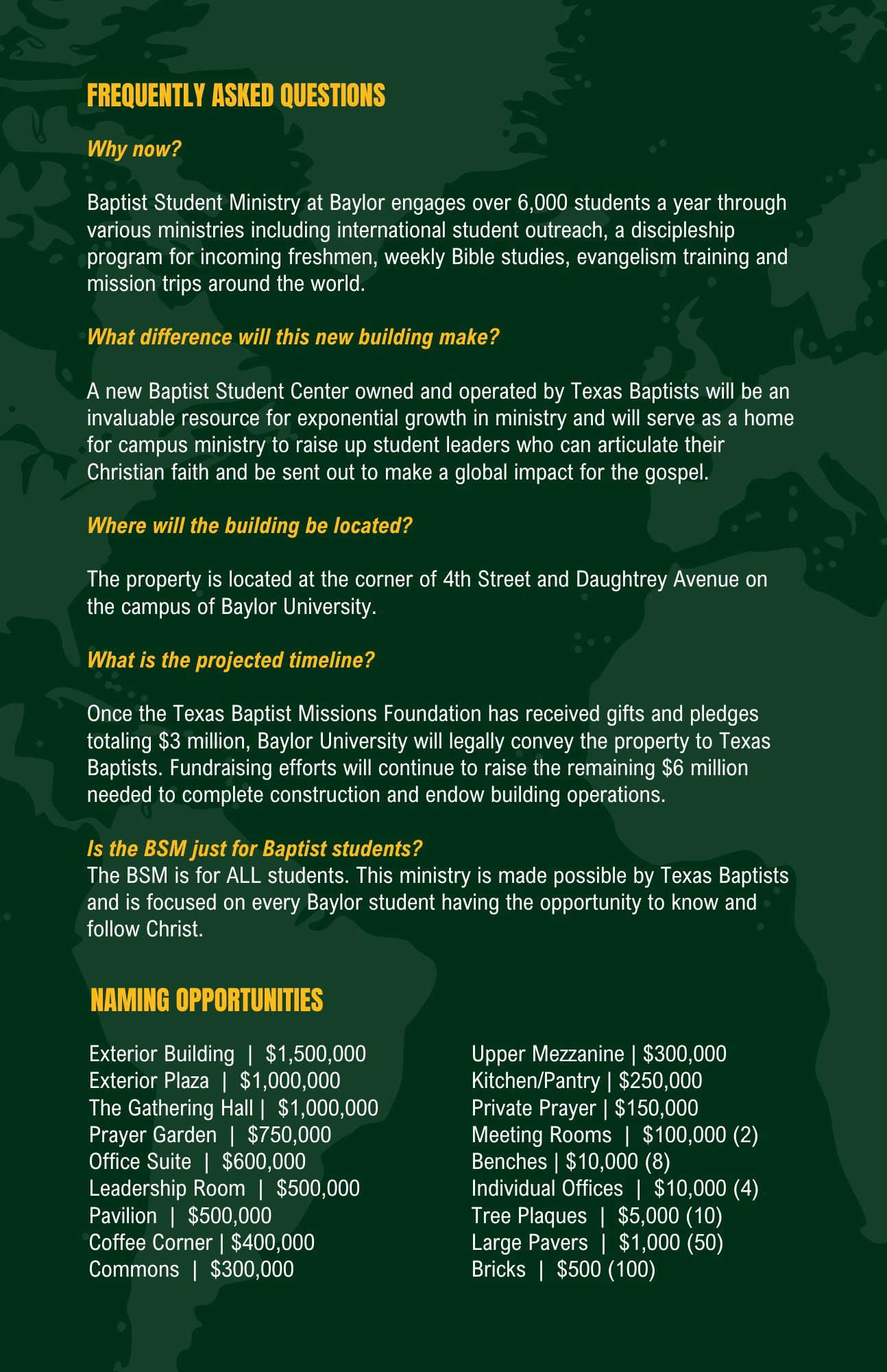 BSM Building Fund — Baylor BSM