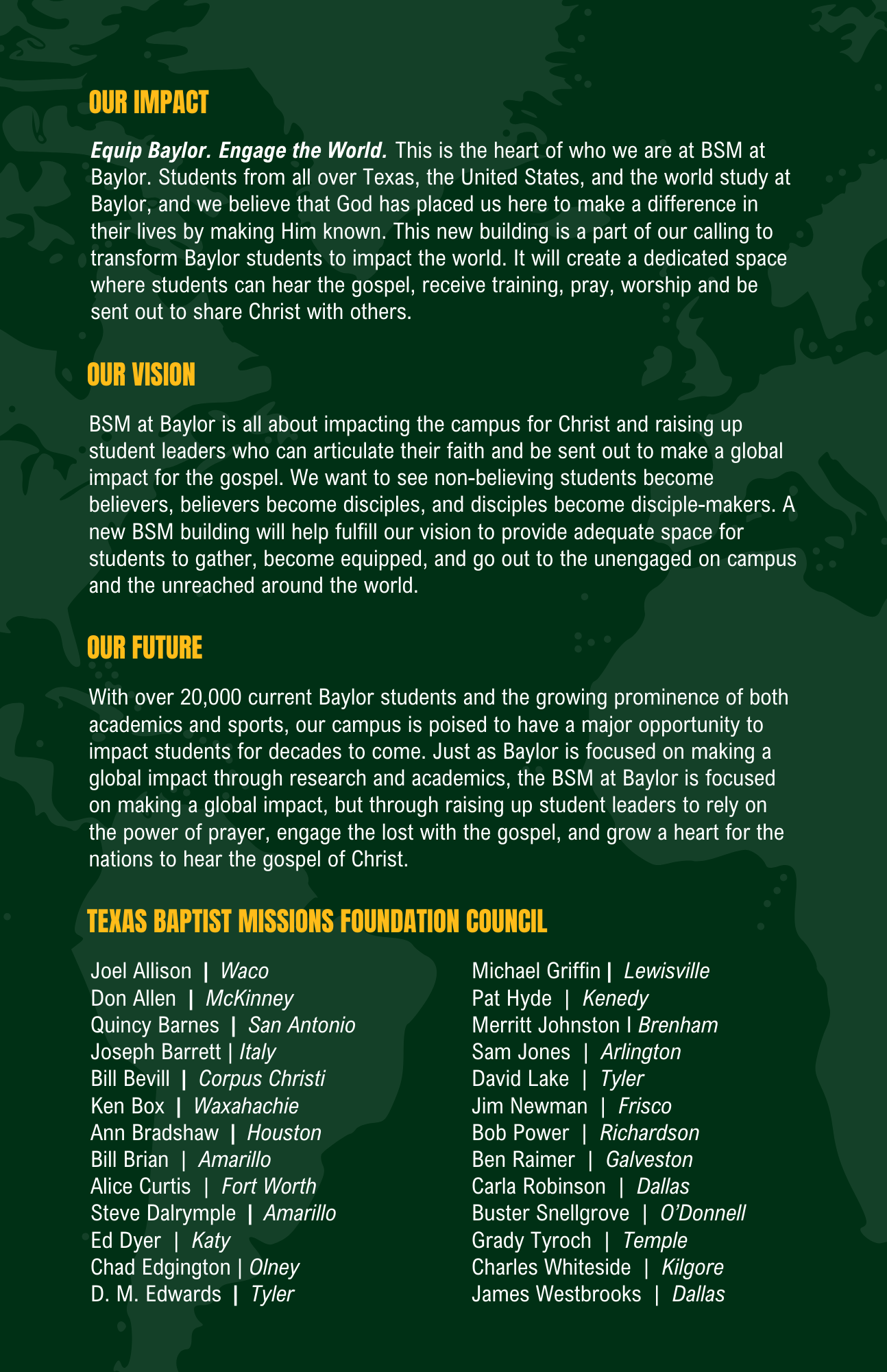 BSM Building Fund — Baylor BSM