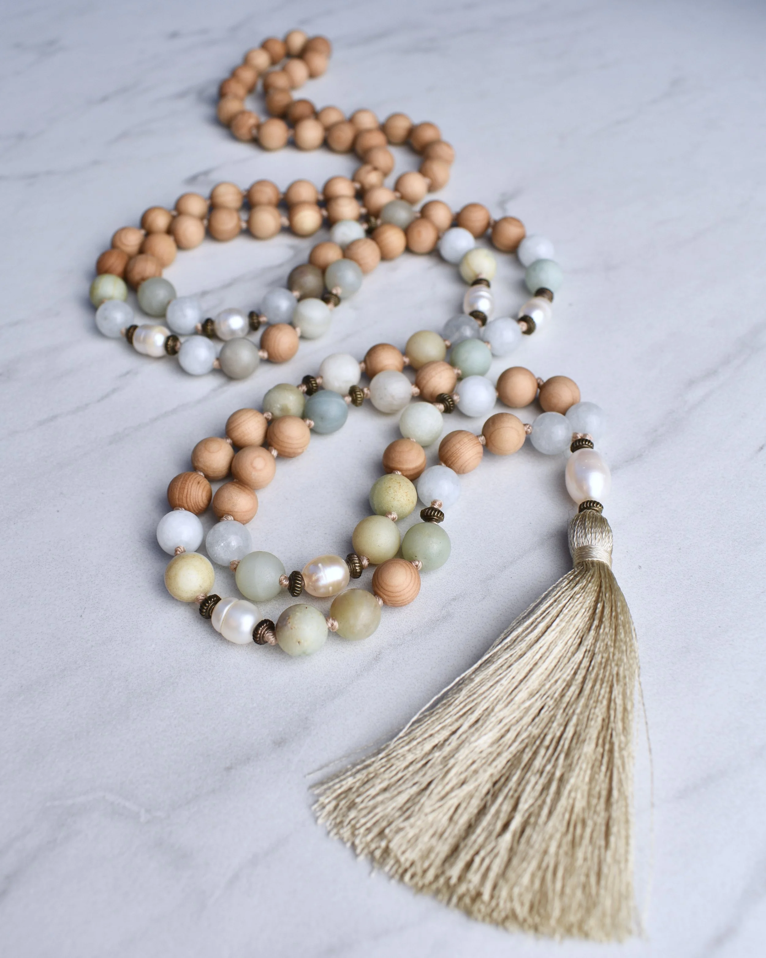Ebb & Flow Mala Necklace — Salt and Moon Gemstone Mala Necklaces ...