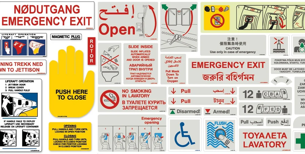 Aircraft Placards — REVACC Aerospace Cabin Solutions- Carpet - Vinyl ...