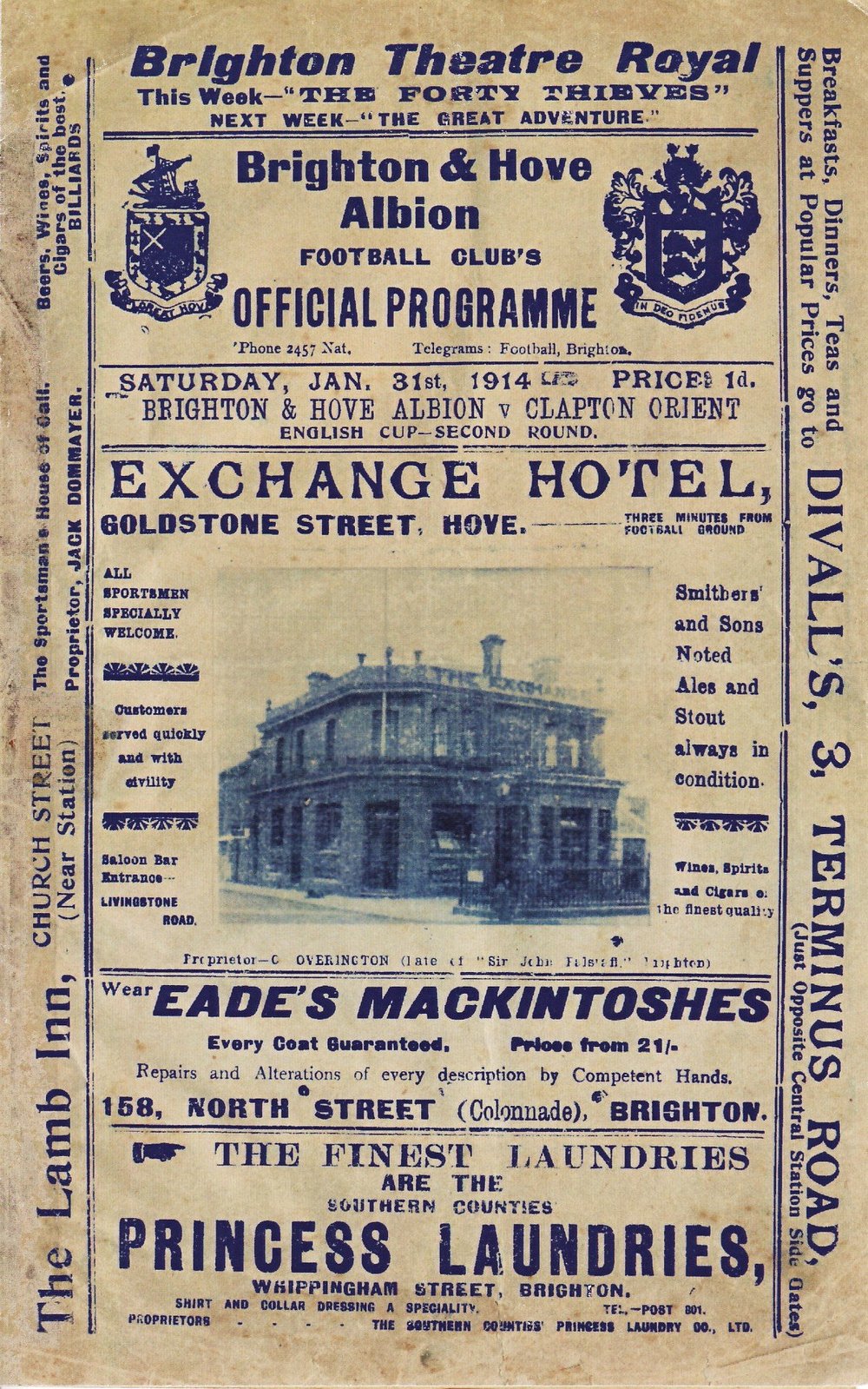 1901-1939 — SEAGULLS PROGRAMMES
