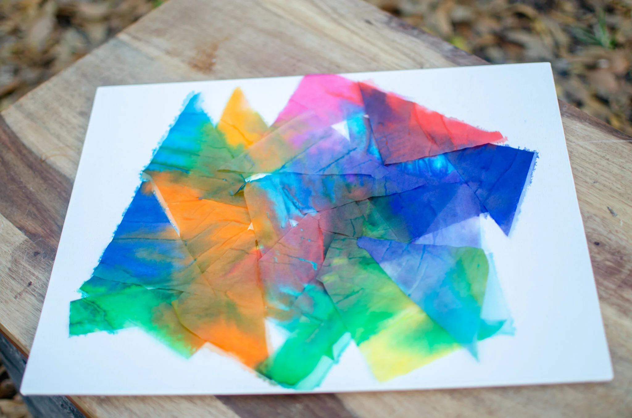 DIY: Tissue paper rain-art canvas — Our Happy Tribe