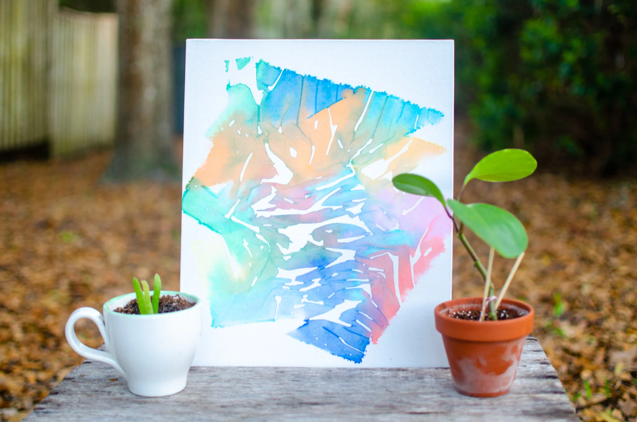 DIY: Tissue paper rain-art canvas — Our Happy Tribe