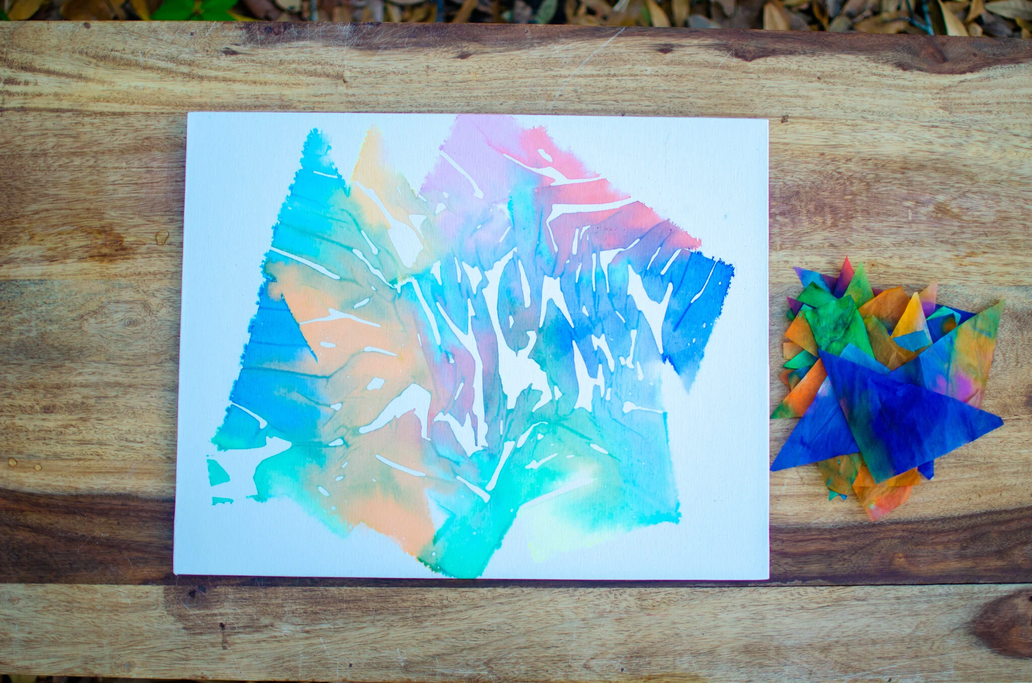 DIY: Tissue paper rain-art canvas — Our Happy Tribe