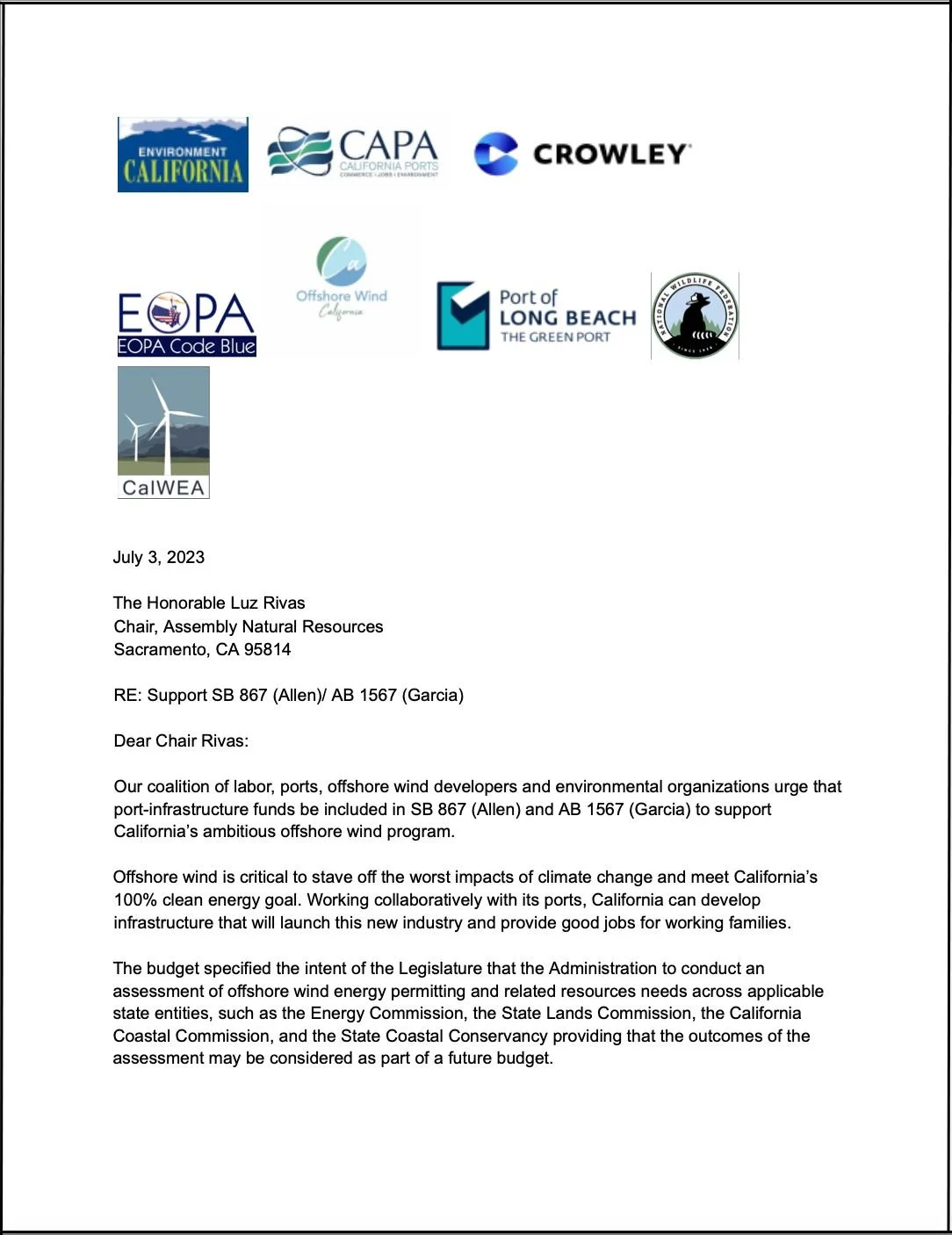 Climate Bond — Offshore Wind California