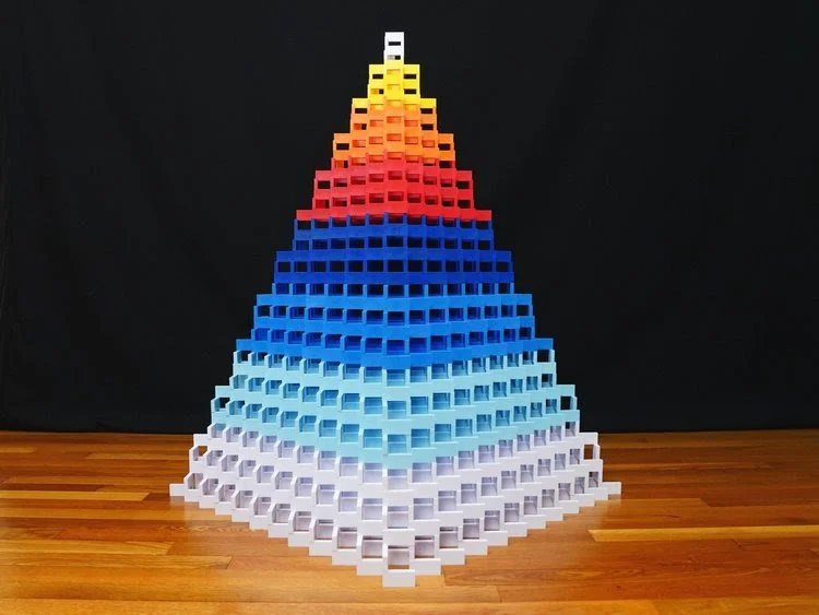 New World Record: Largest Quarter Pyramid (Half Pyra-Block) — Hevesh5
