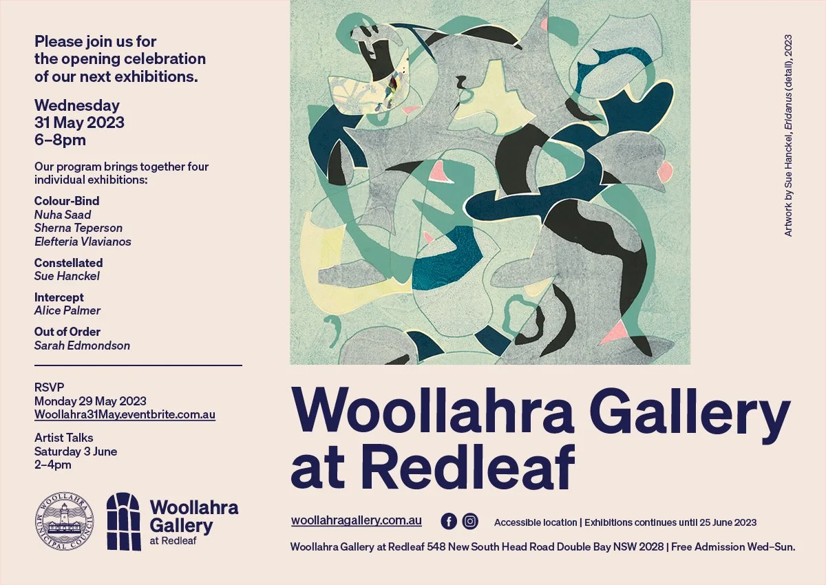 Sue Hanckel’s new solo exhibition at Woolahra Gallery at Redleaf — Open Bite Printmakers Inc.