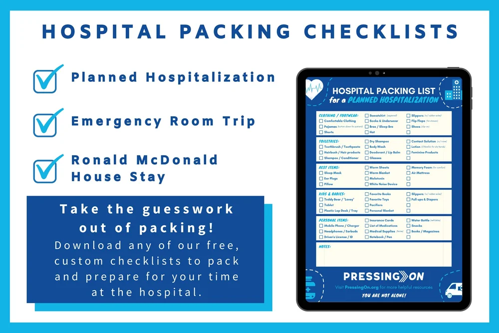 Pressing On - Hospital Packing Checklists