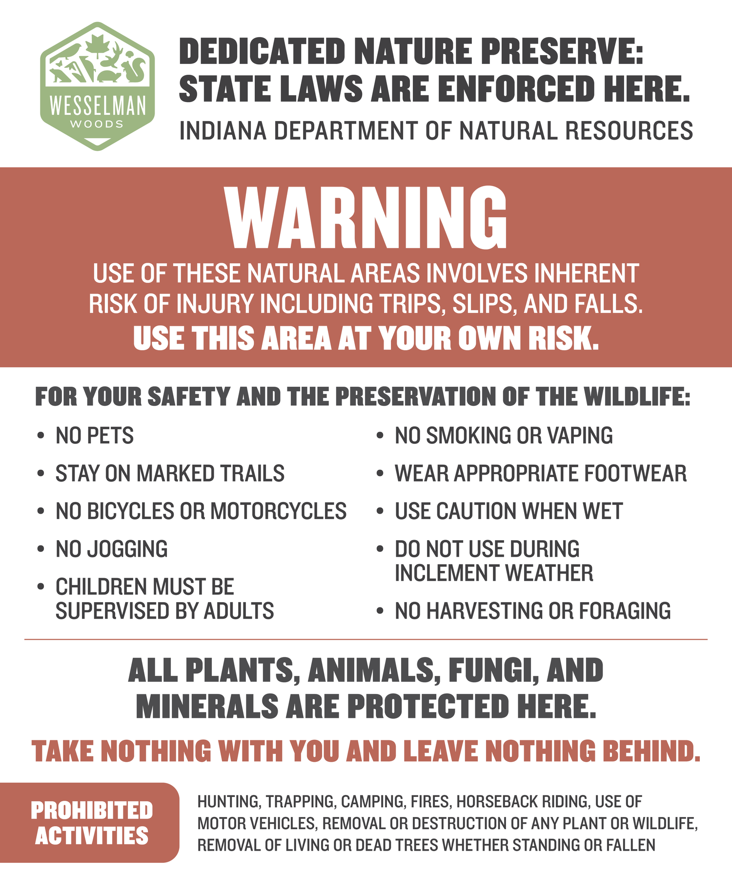 Hours and Admission — Wesselman Woods