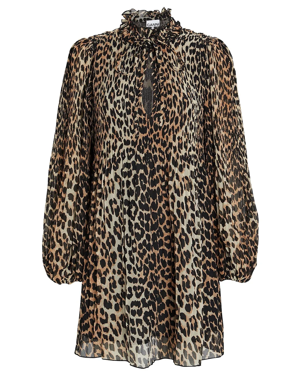 GANNI Pleated Leopard Dress — shopVETTED