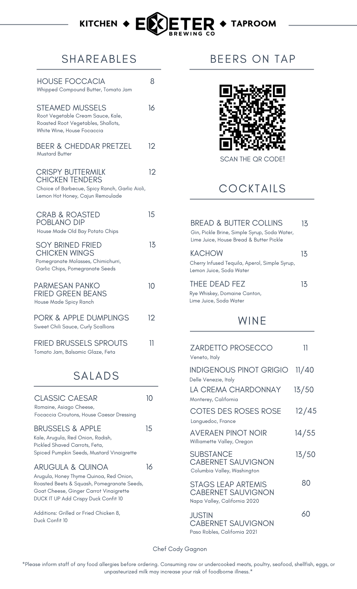 Menu — Exeter Brewing Co.