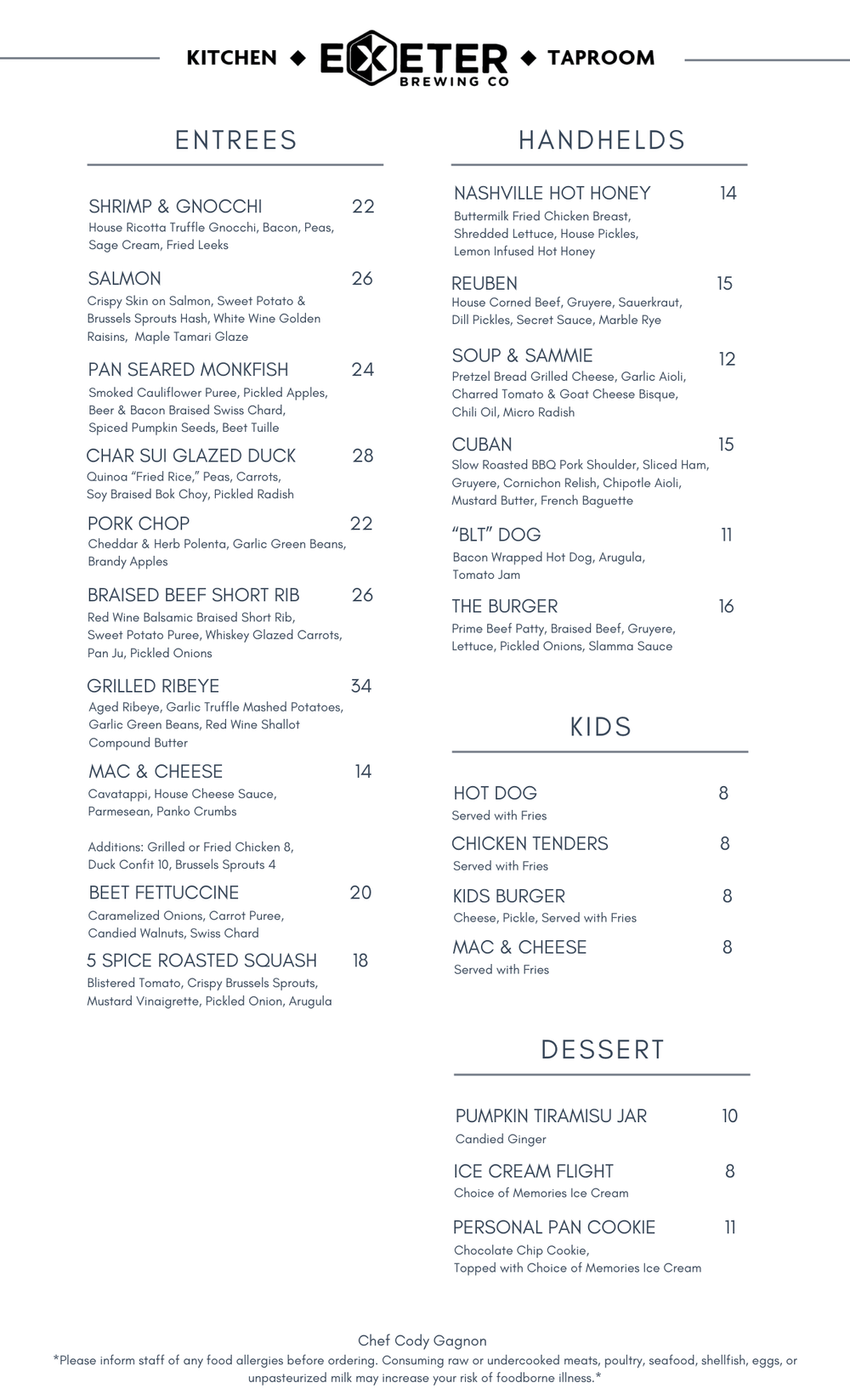 Menu — Exeter Brewing Co.