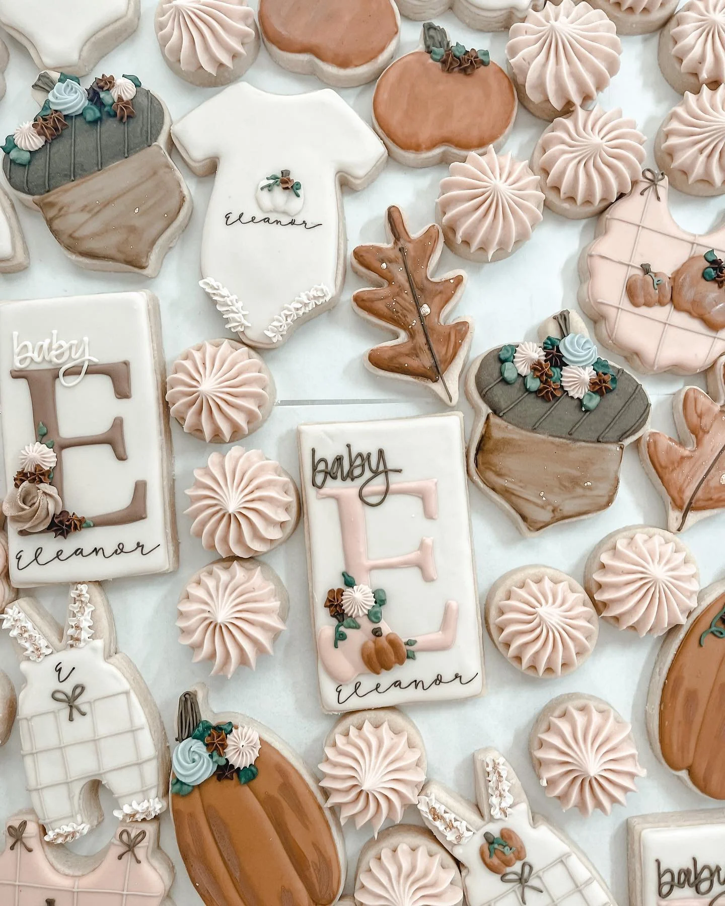 Baby Shower Custom Cookies | Fall Pumpkin Theme | MH Cookie Shoppe # ...