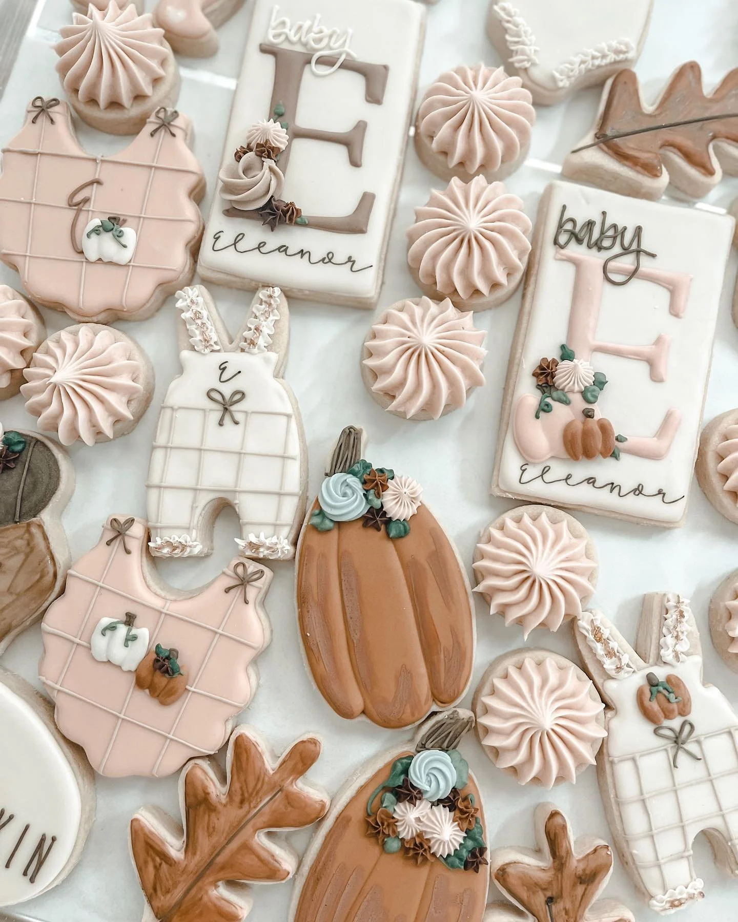 Baby Shower Custom Cookies | Fall Pumpkin Theme | MH Cookie Shoppe # ...