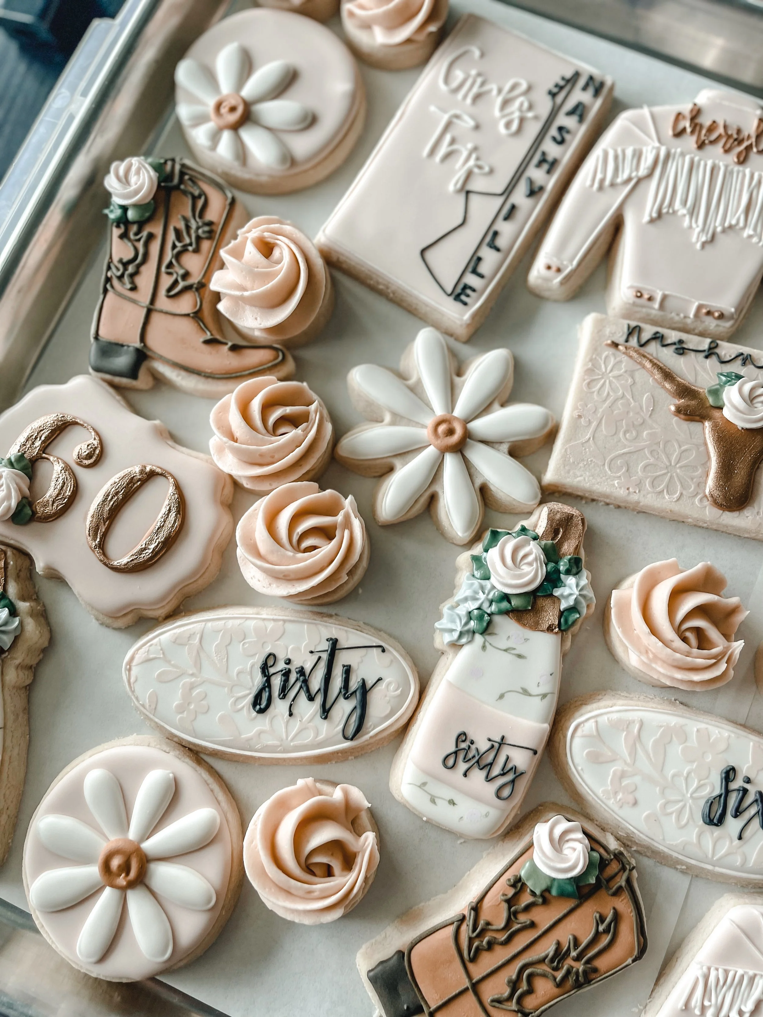 60th Birthday Custom Cookies | Cowgirl Theme | MH Cookie Shoppe # ...