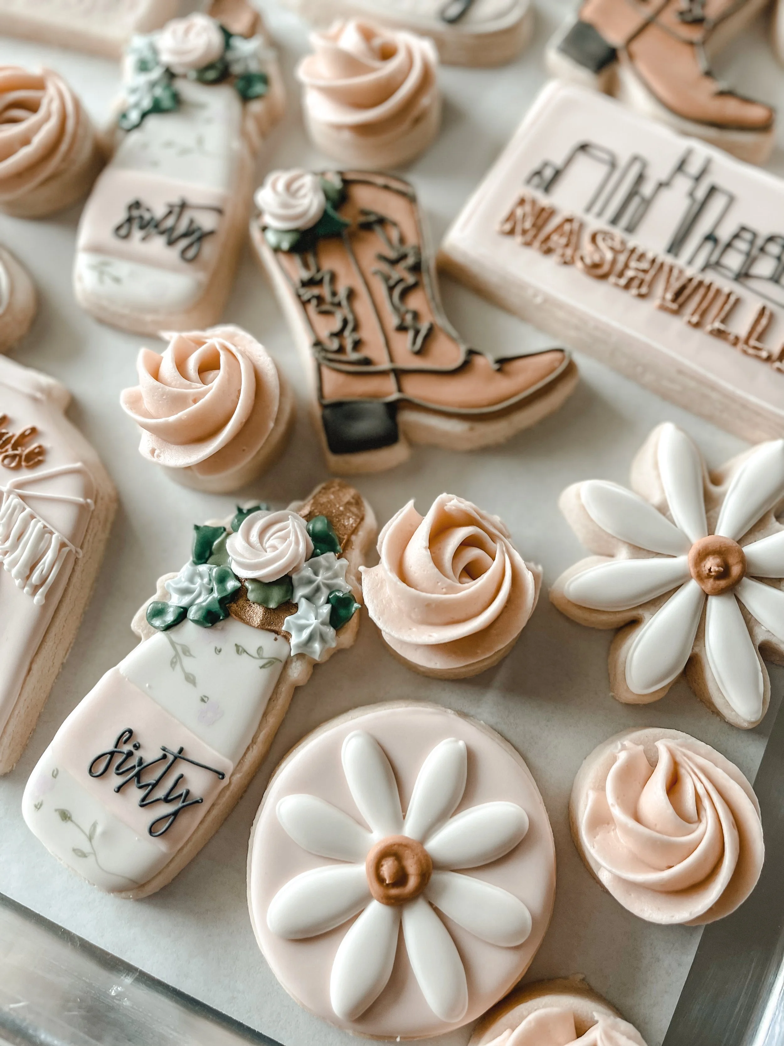 60th Birthday Custom Cookies | Cowgirl Theme | MH Cookie Shoppe # ...