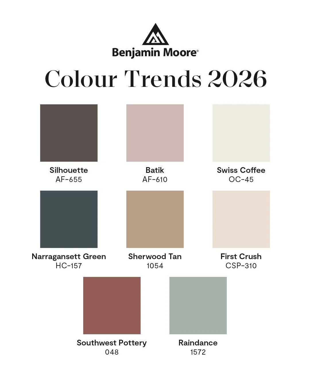 Benjamin Moore Colour Trends 2026: Tailored Classics — OUR HOMES ...