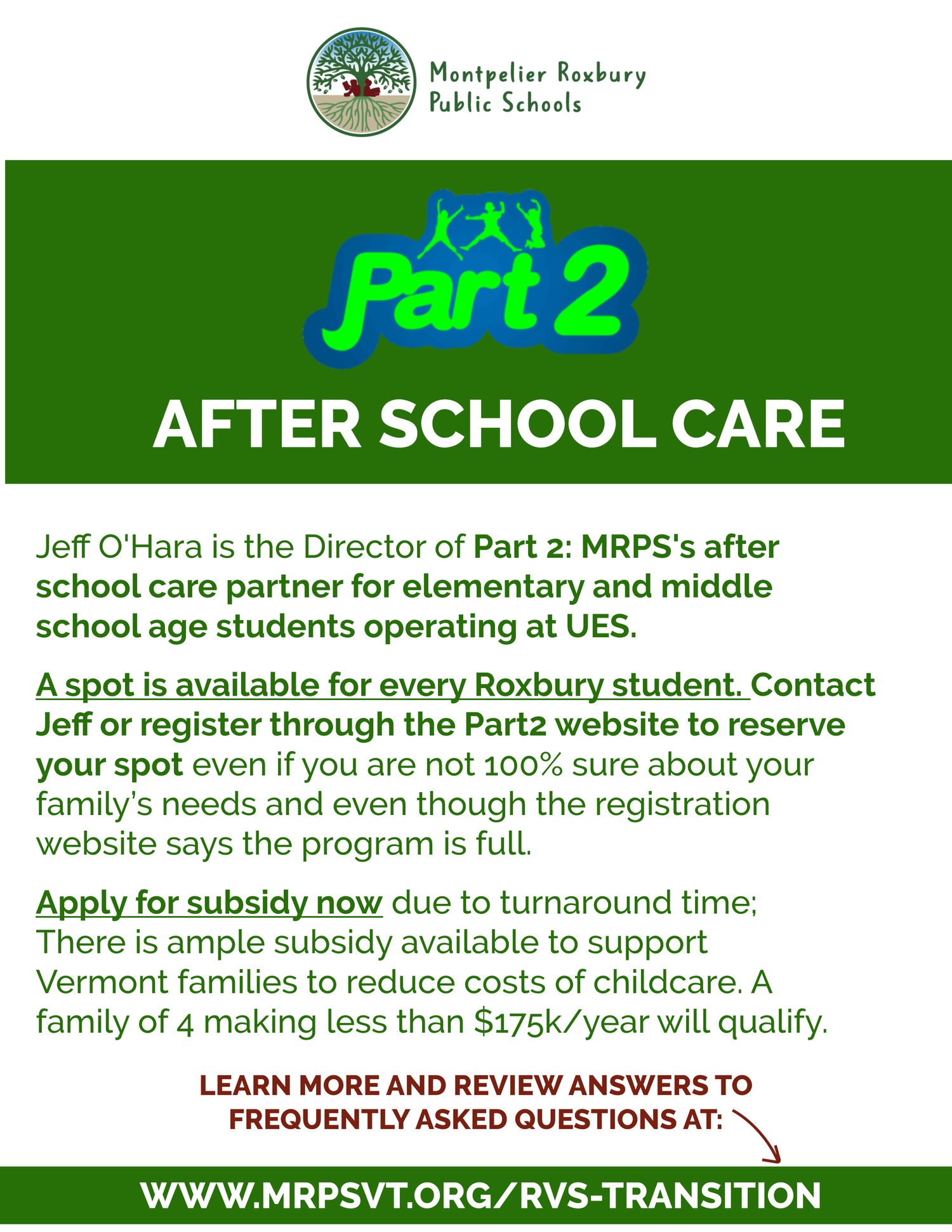 Afterschool — Montpelier Roxbury Public Schools