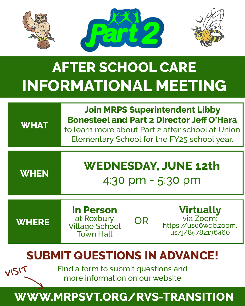 Roxbury Transition Committee — Montpelier Roxbury Public Schools