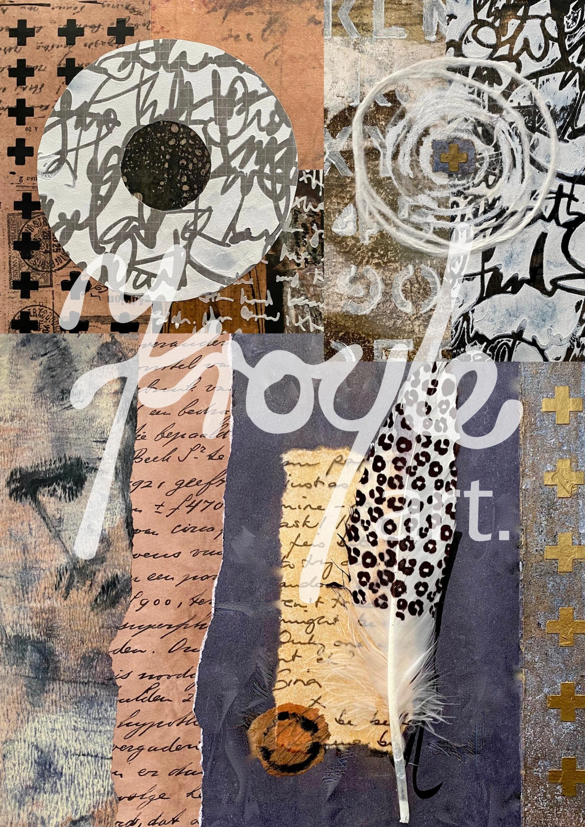 Abstracts in Neutrals Digital Collage Paper — Froyle Art