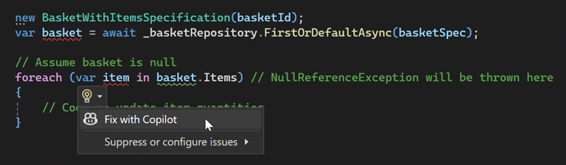 GitHub Copilot feature resolves code issues quickly