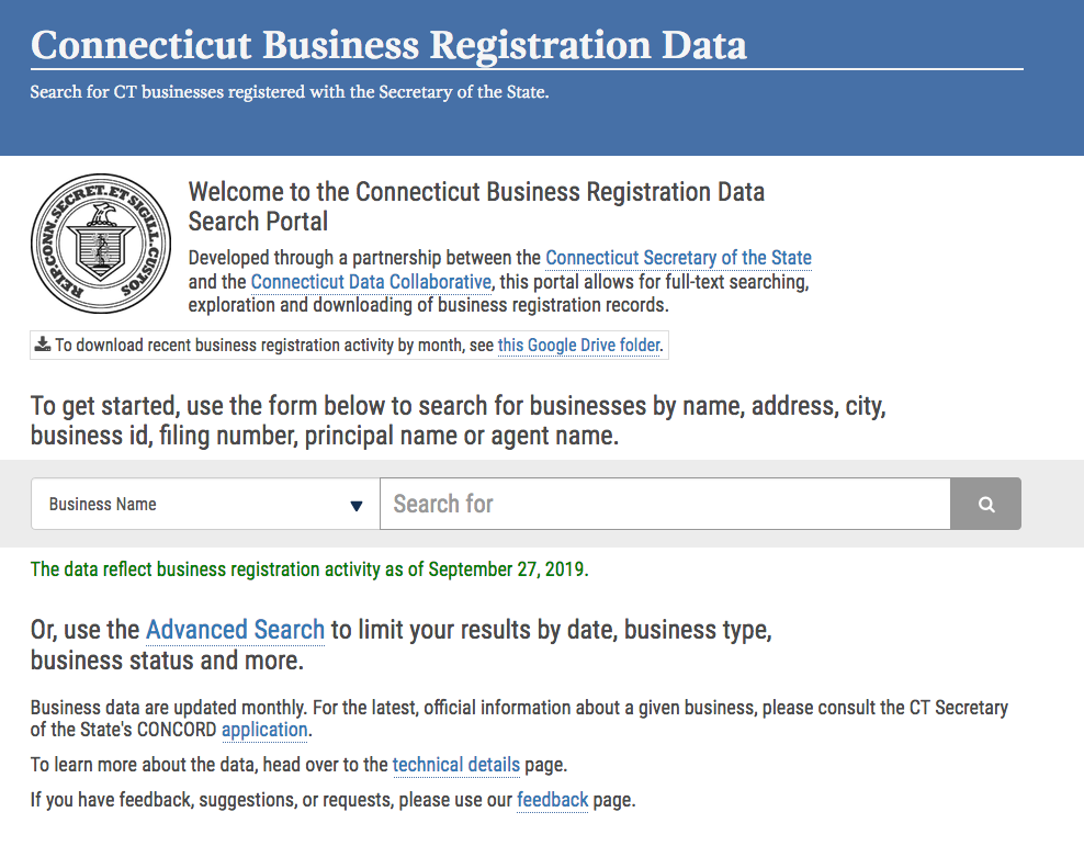 Business Data by CTData — CTData
