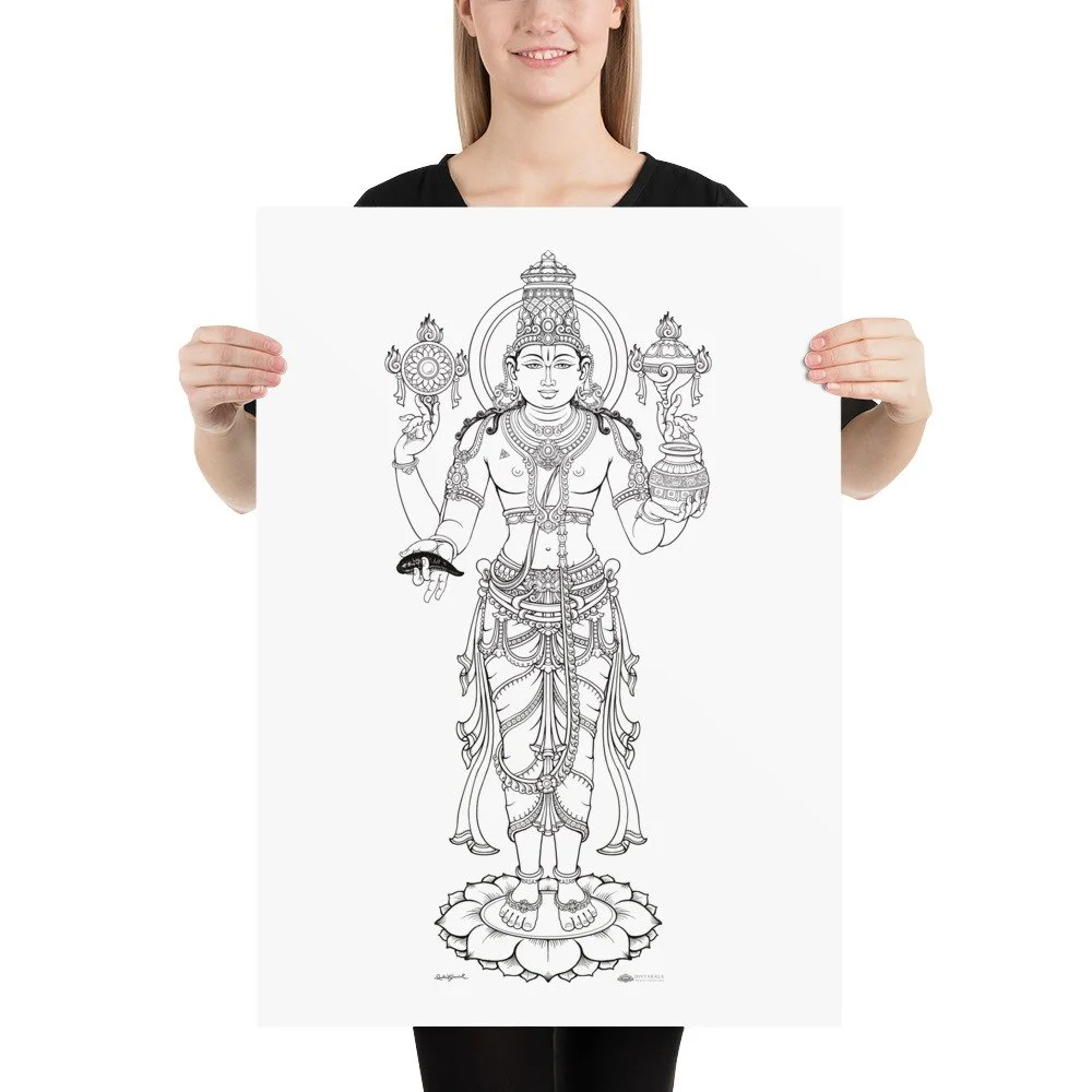 Dhanvantari Art Print (Archival Paper) — Divyakala - Art Inspired by ...