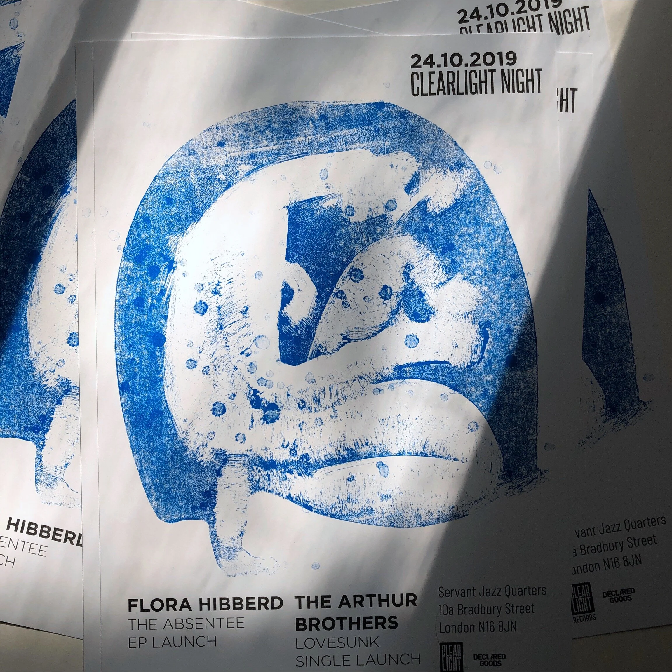 Limited edition riso posters for the upcoming gig! — ClearLight Records