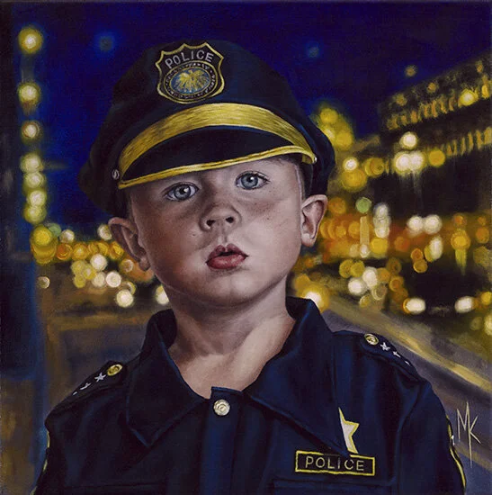 Tomorrow's Police Officer. Original Oil Painting — Mariah Kaminsky Fine ...