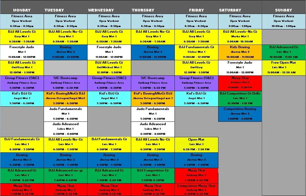 Class Schedule — Orlando BJJ
