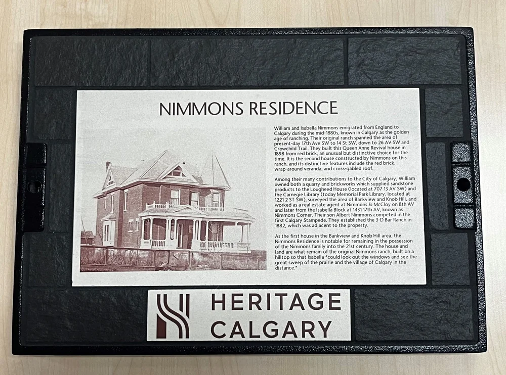 Nimmons Residence Plaque Presentation — Heritage Calgary