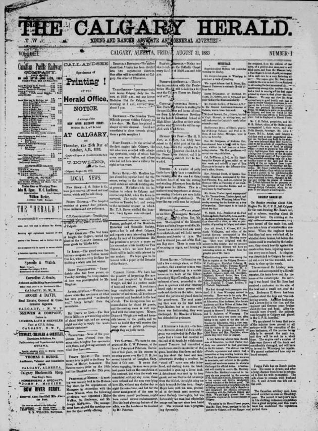 A History of Early Calgary Newspapers — Heritage Calgary