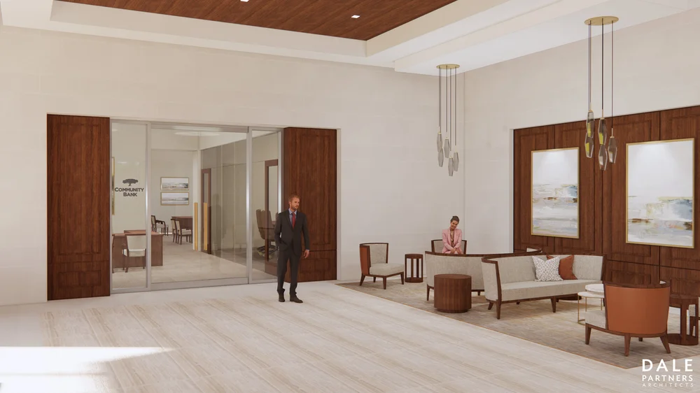 First Look: Community Bank Headquarters Interiors — Dale Partners ...