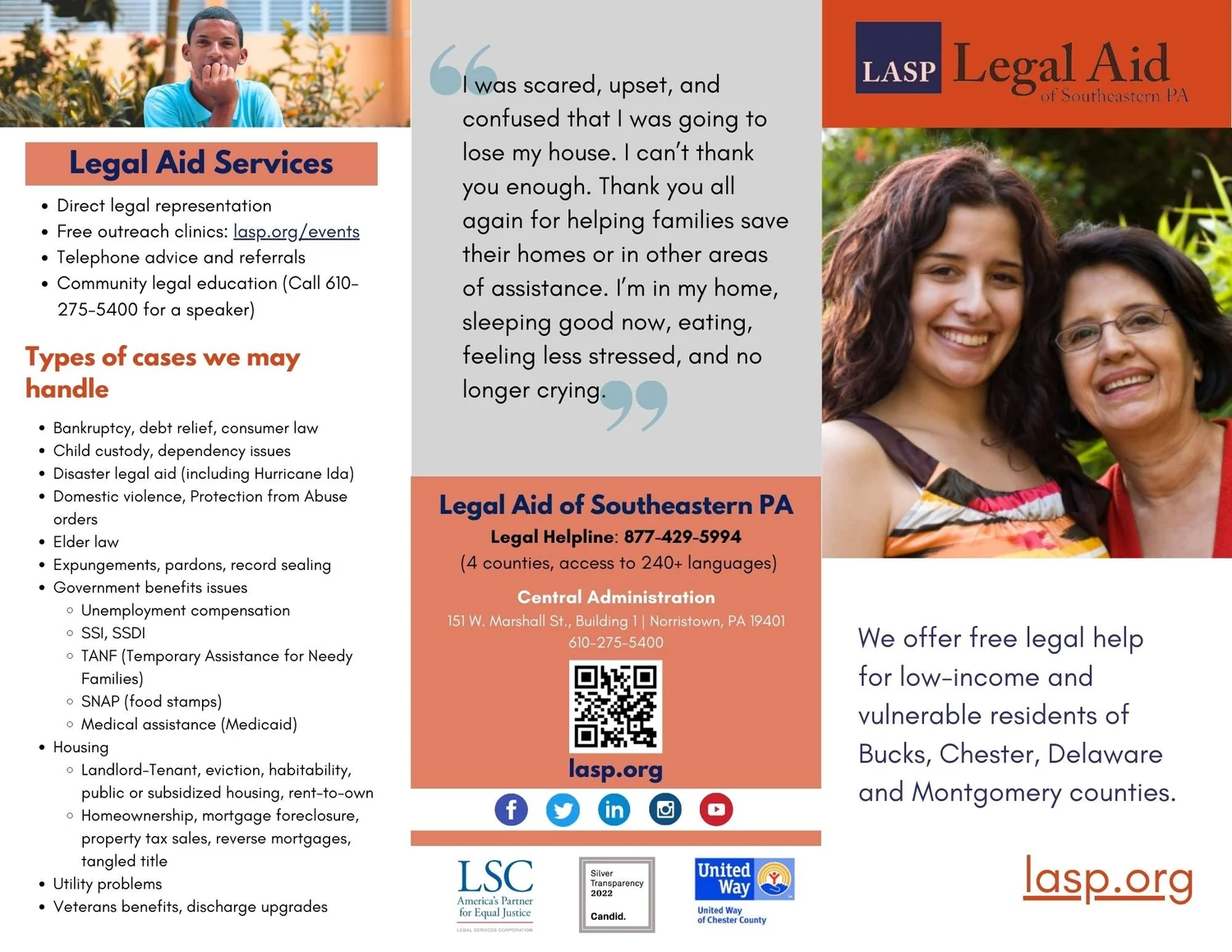 Brochure (Sept. 21, 2021) — Legal Aid of Southeastern Pennsylvania